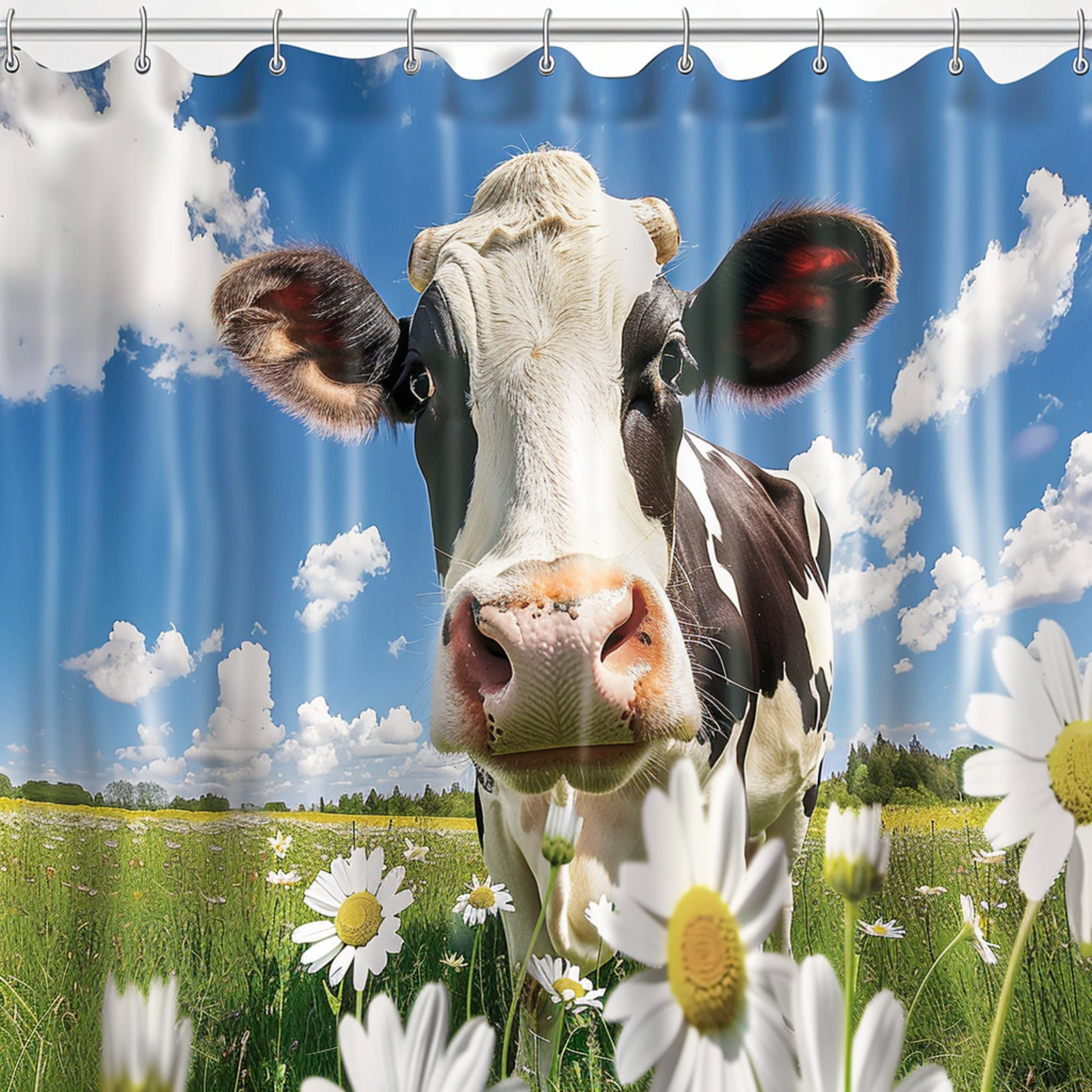 Charming Cow Shower Curtain Rustic Farmhouse Bathroom Decor Brown and ...