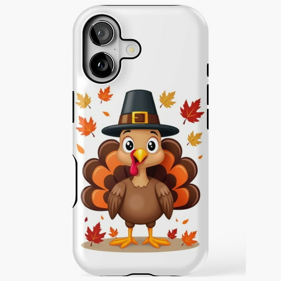 Charming Cute Turkey with Pilgrim Hat Gift Case for iPhone 17 16 15 14 ...
