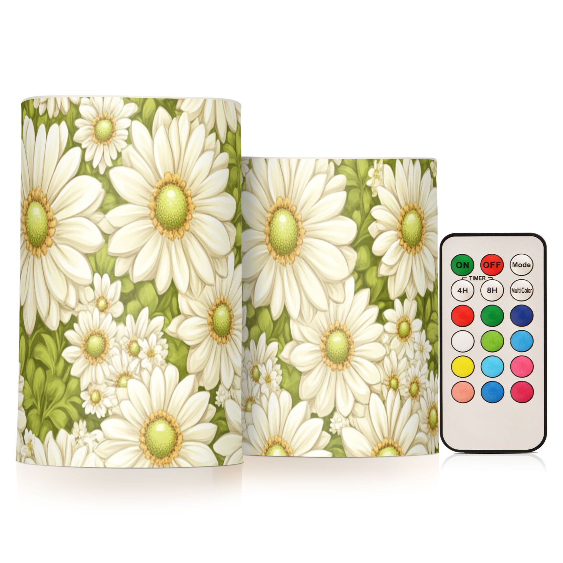 Charming Daisy Flower Flickering Flameless Candles Battery Operated ...
