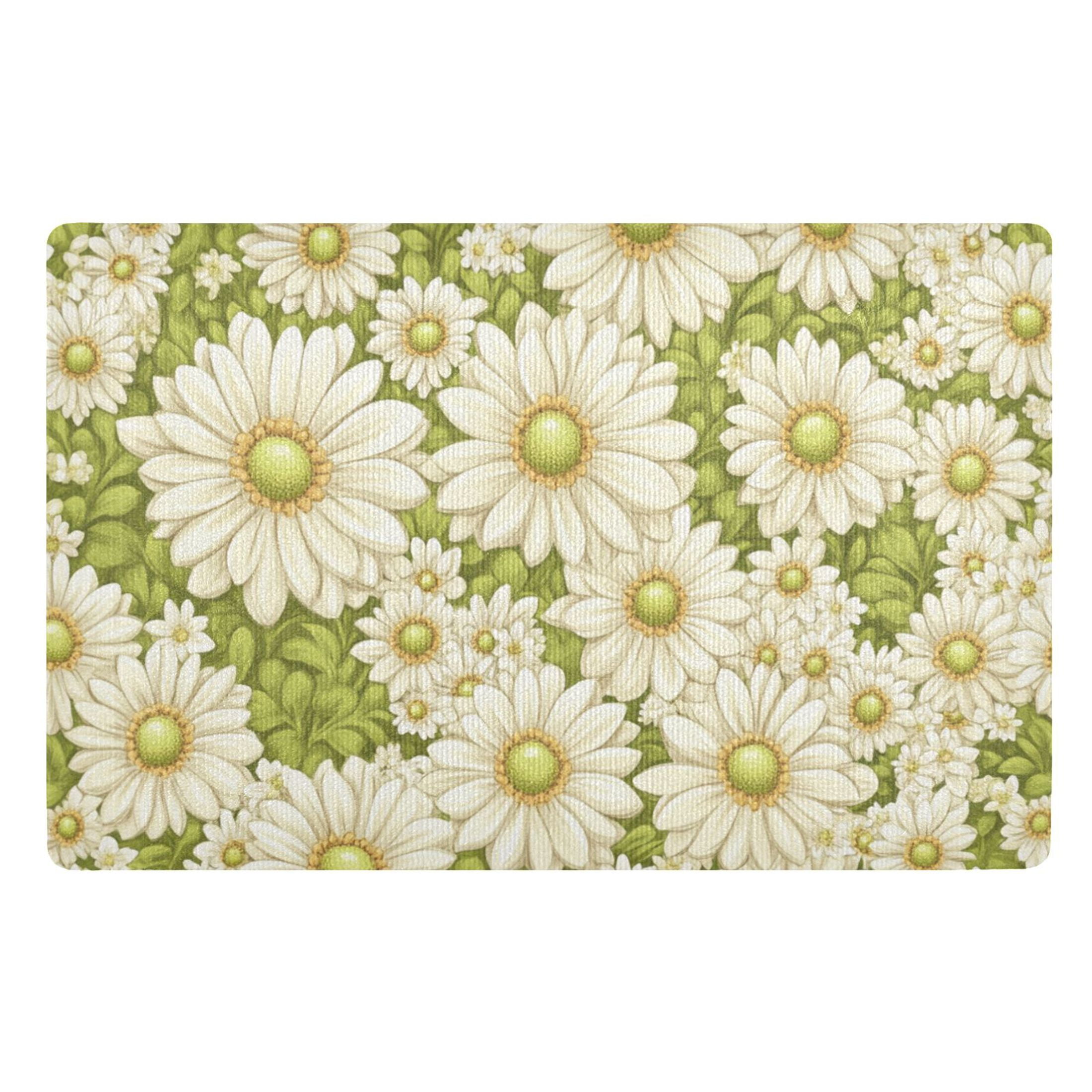 Charming Daisy Flower Floor Door Mat Outdoor Indoor for Home Entrance ...