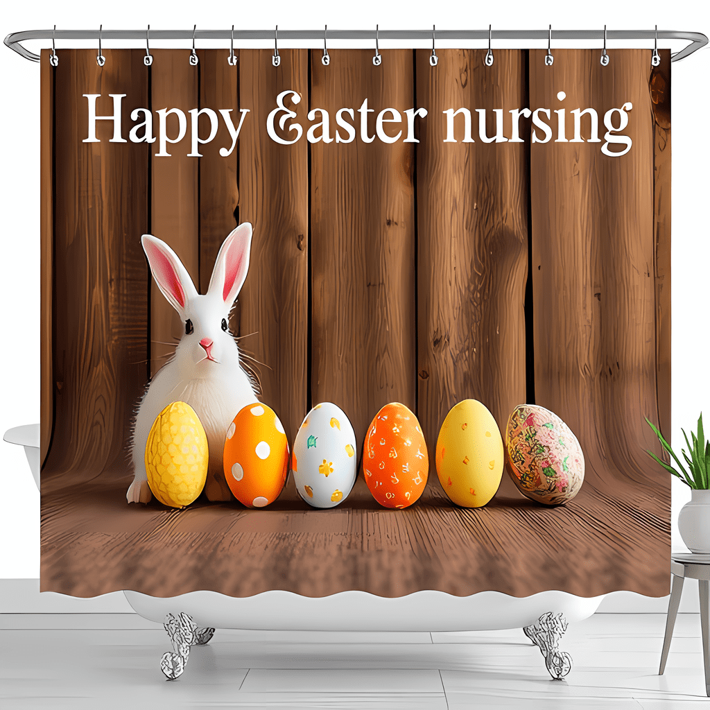 Charming Easter Shower Curtain Colorful Eggs - Perfect Spring Decor for Nurses - Walmart.com