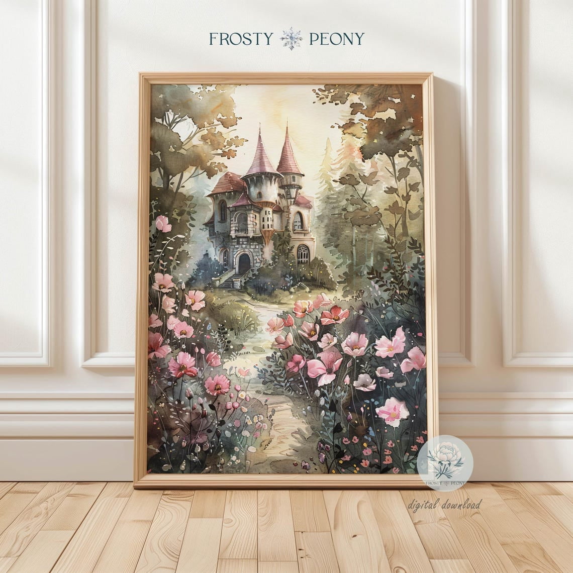 Charming Enchanted Forest Castle Art Print Fantasy Art Wall Decor ...