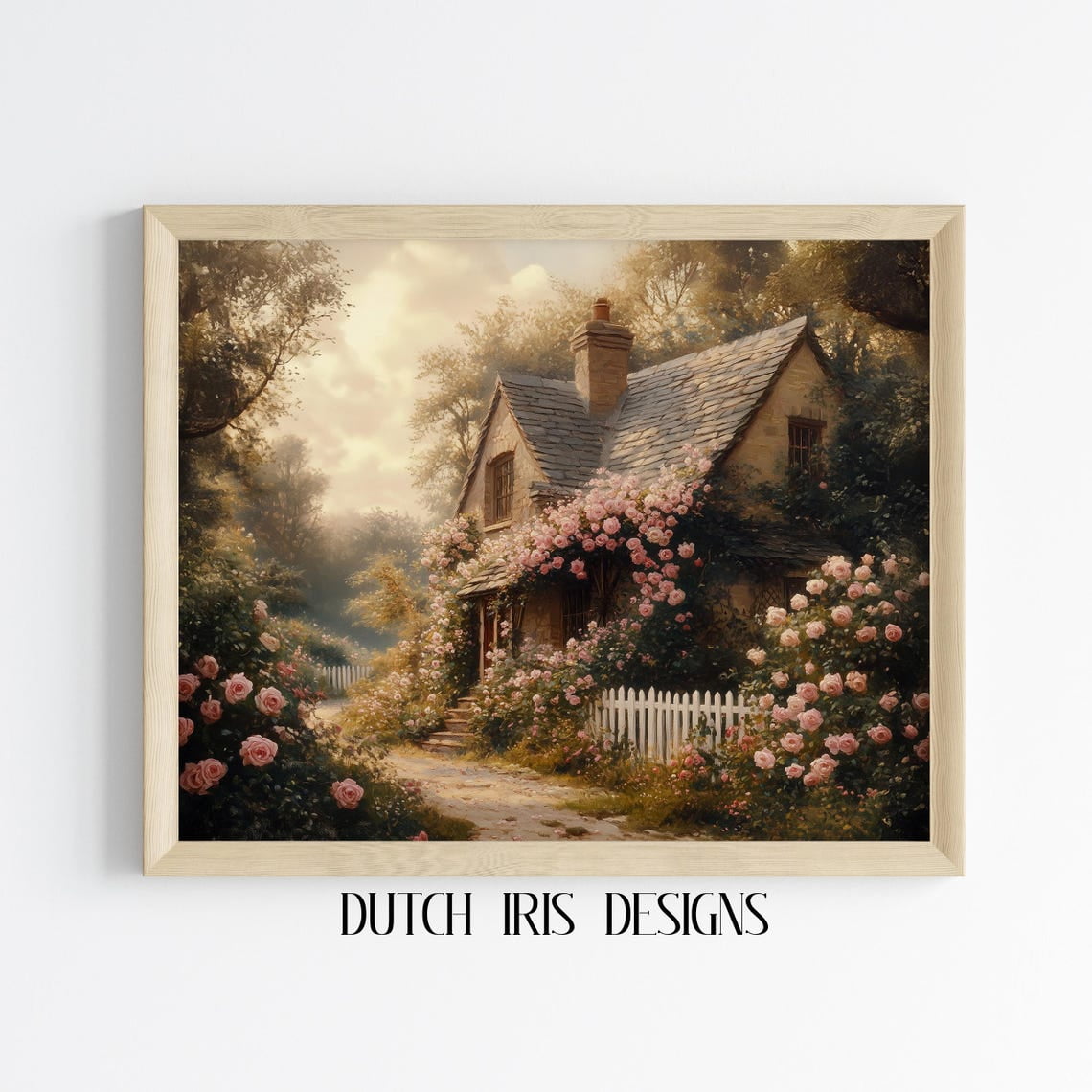 Charming English Cottage Landscape, Rustic Cottagecore Wall Art ...