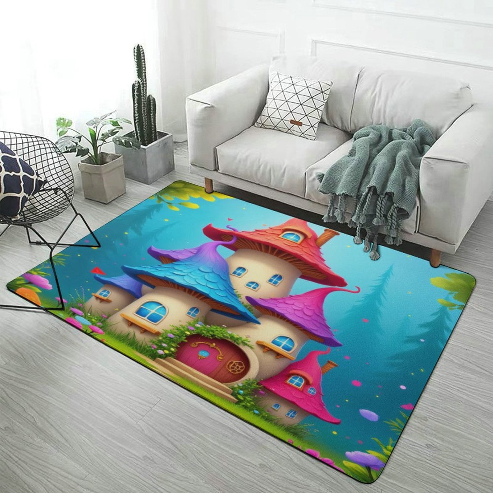 Charming Fantasy Cottage Home Decor Living Room Carpet Non-slip Hotel ...