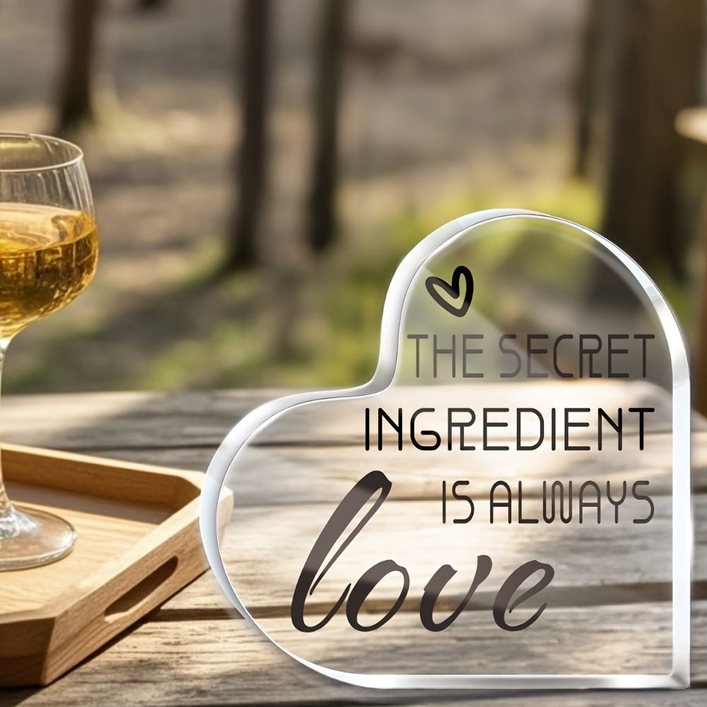 Charming Farmhouse Kitchen Decor Acrylic Heart-Shaped 'Secret ...