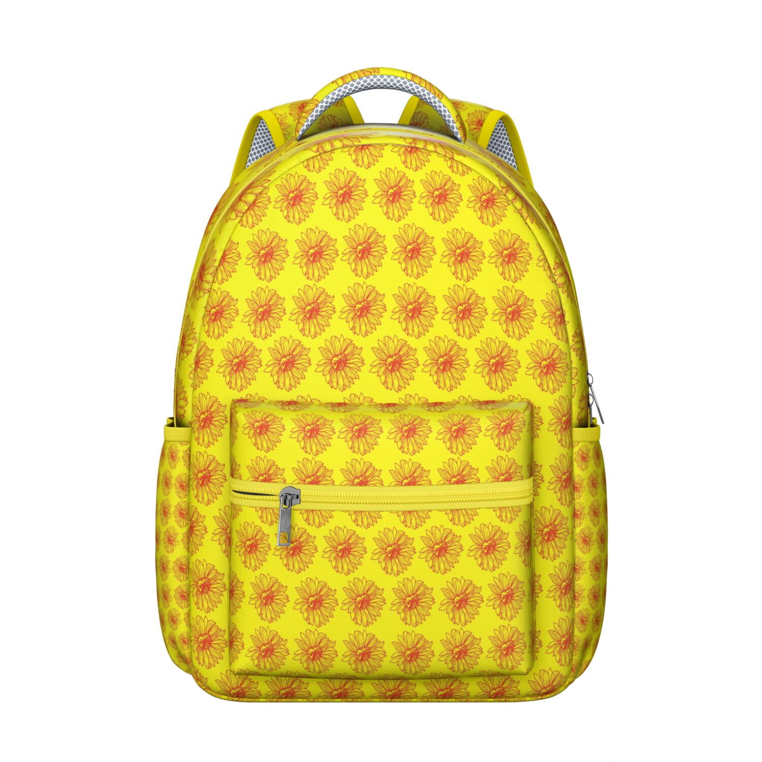 "Charming Flowers & Sunflower Printed Backpack - Large Capacity Water ...
