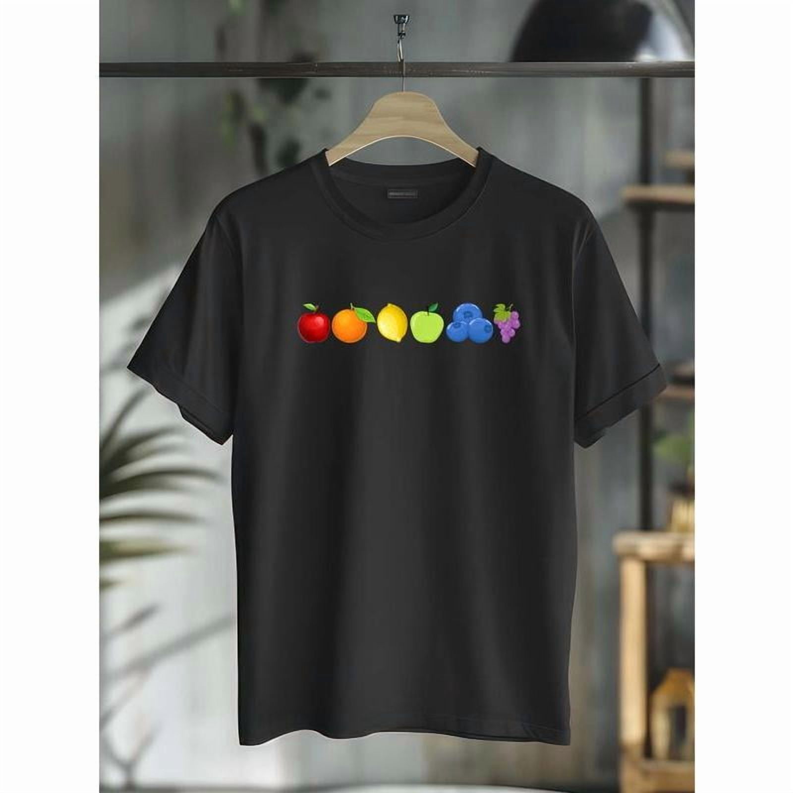 Charming Fruit Emoji Assortment Graphic Tees Sweet Food - Focused Print ...
