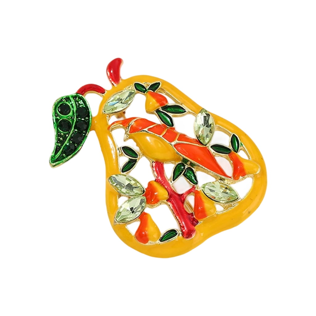 Charming Fruit Themed Pin Secure Lock Closure Lightweight Alloy Brooch ...