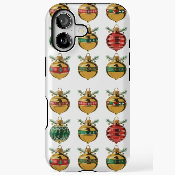 Charming Golden Balls Holiday Pattern Design with iPhone 17 through 11 ...