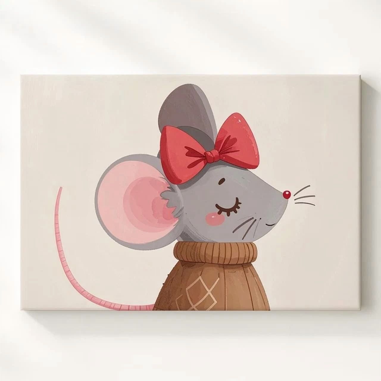 Charming Gray Mouse In Sweater Posterplayful Nursery Wall Art Gift Art ...
