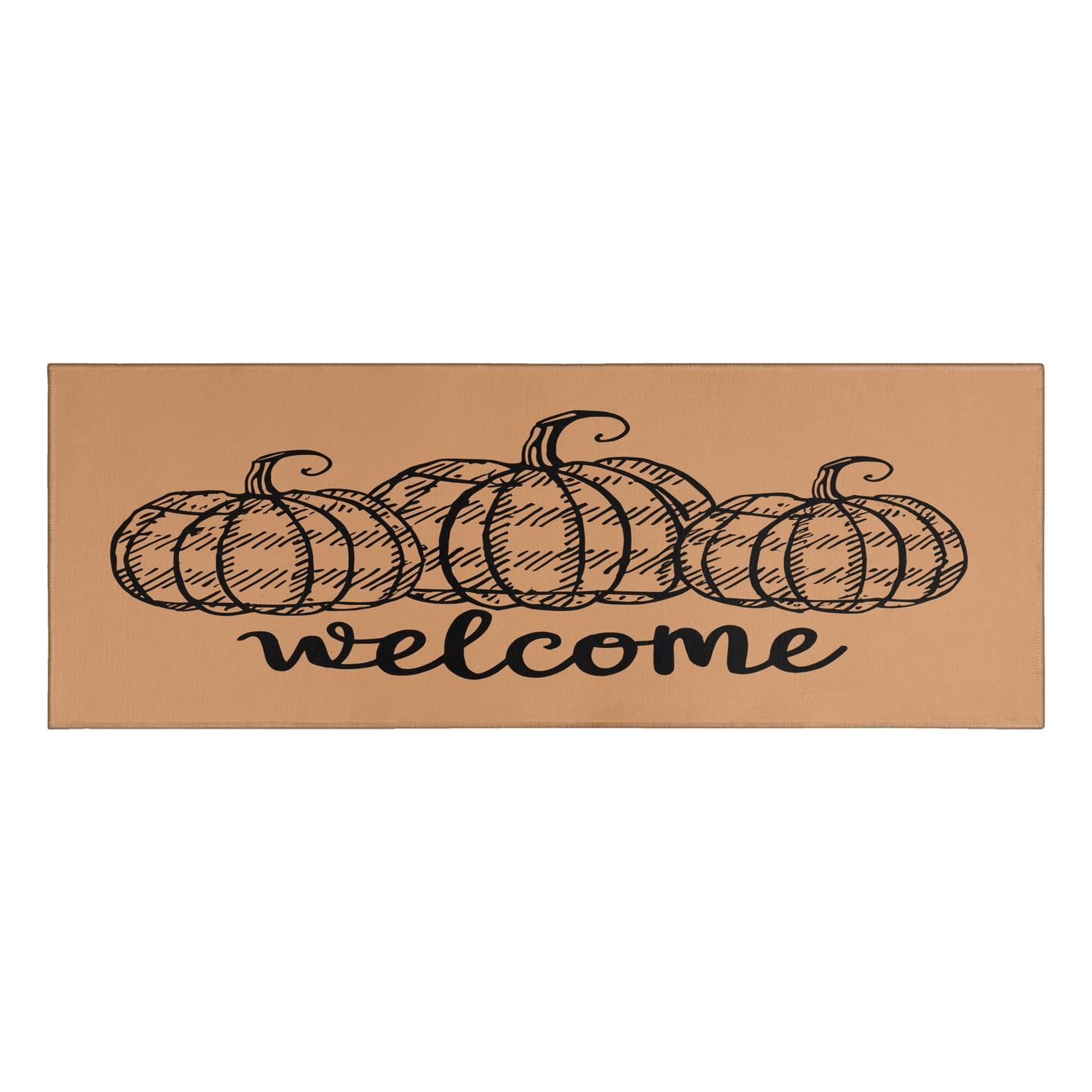 Charming Halloween Kitchen Rug Unique Witch and Bat Broom Design ...