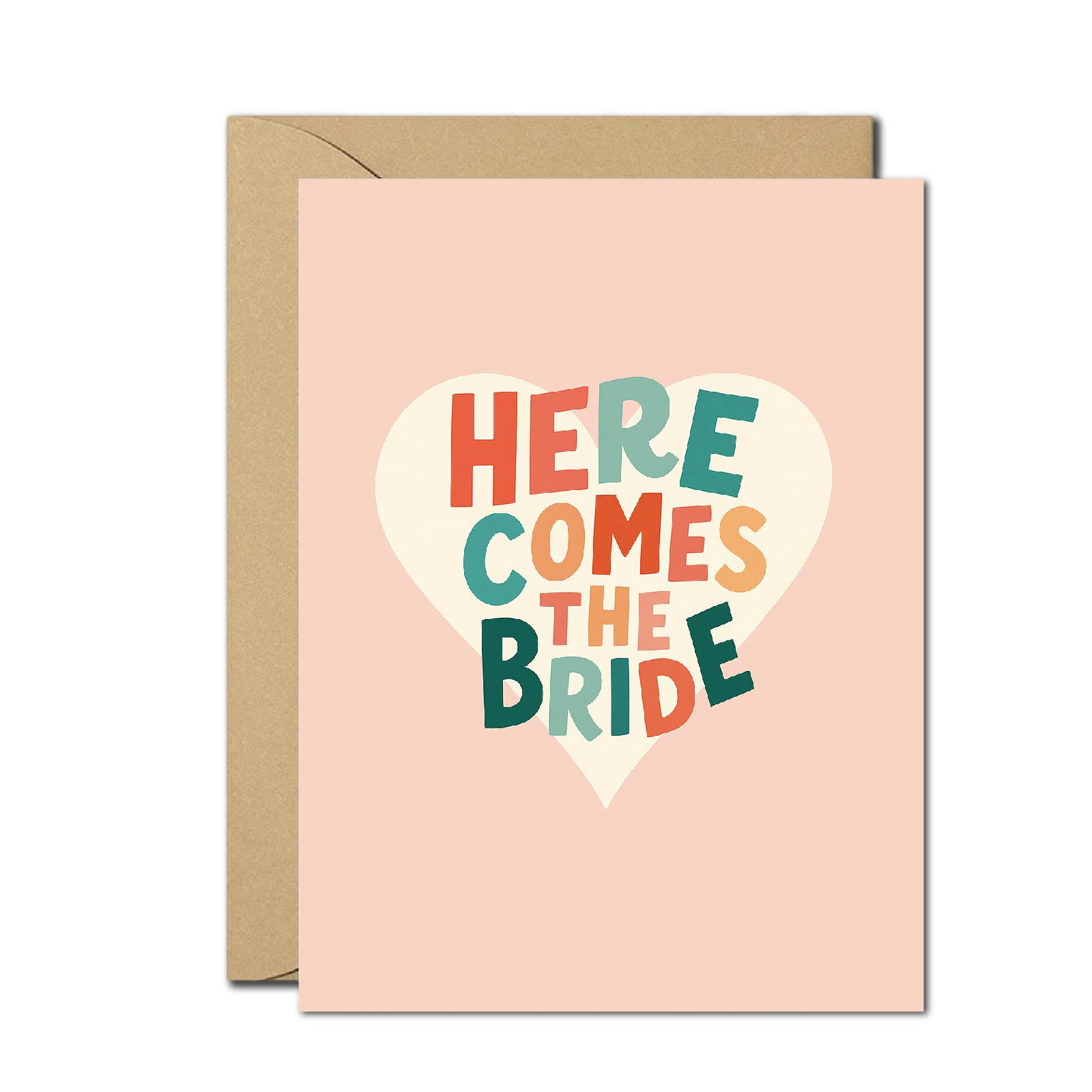 Charming "Here Comes the Bride" Greeting Card - Blank Inside with ...