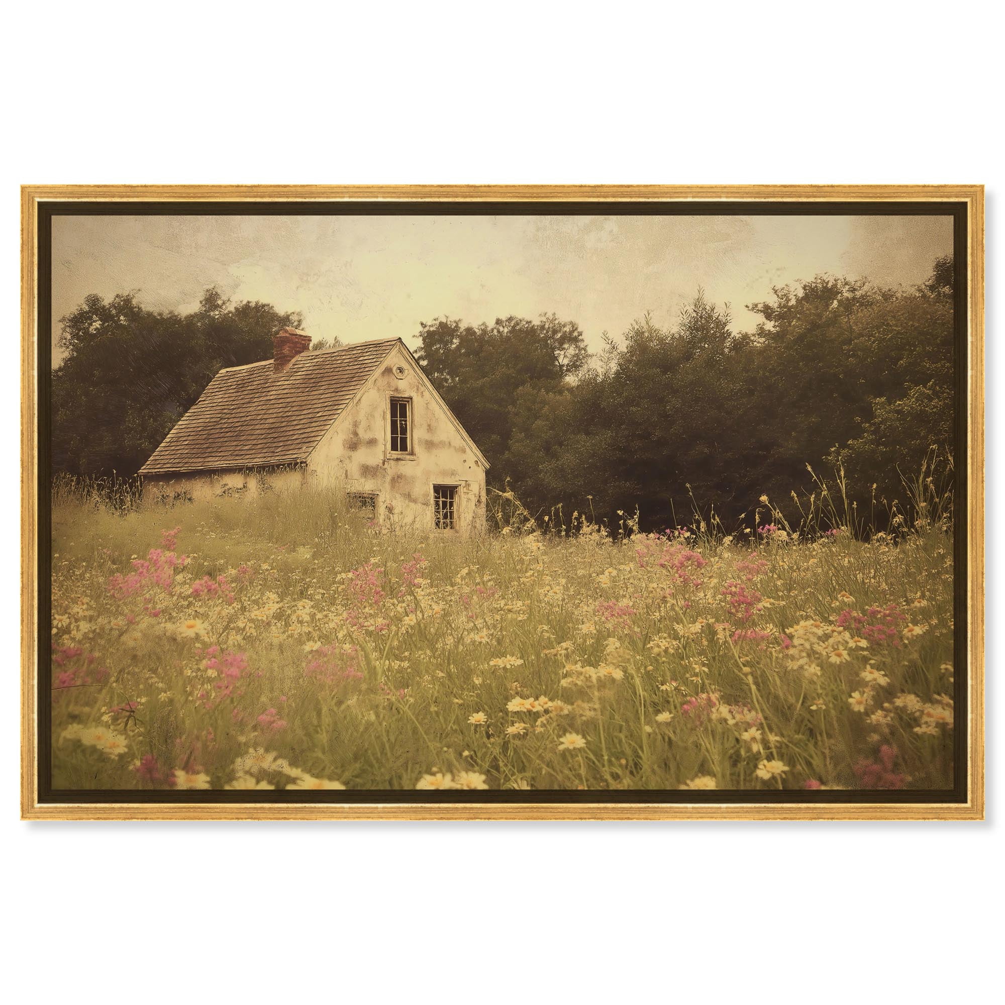 Charming Homestead I Canvas Rustic Farmhouse Art by Art Remedy, Gold ...