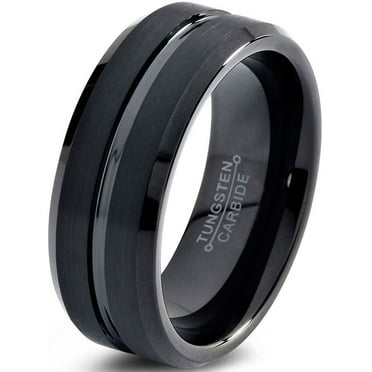 Mens black and Blue IP Stainless Steel wedding ring band - Walmart.com