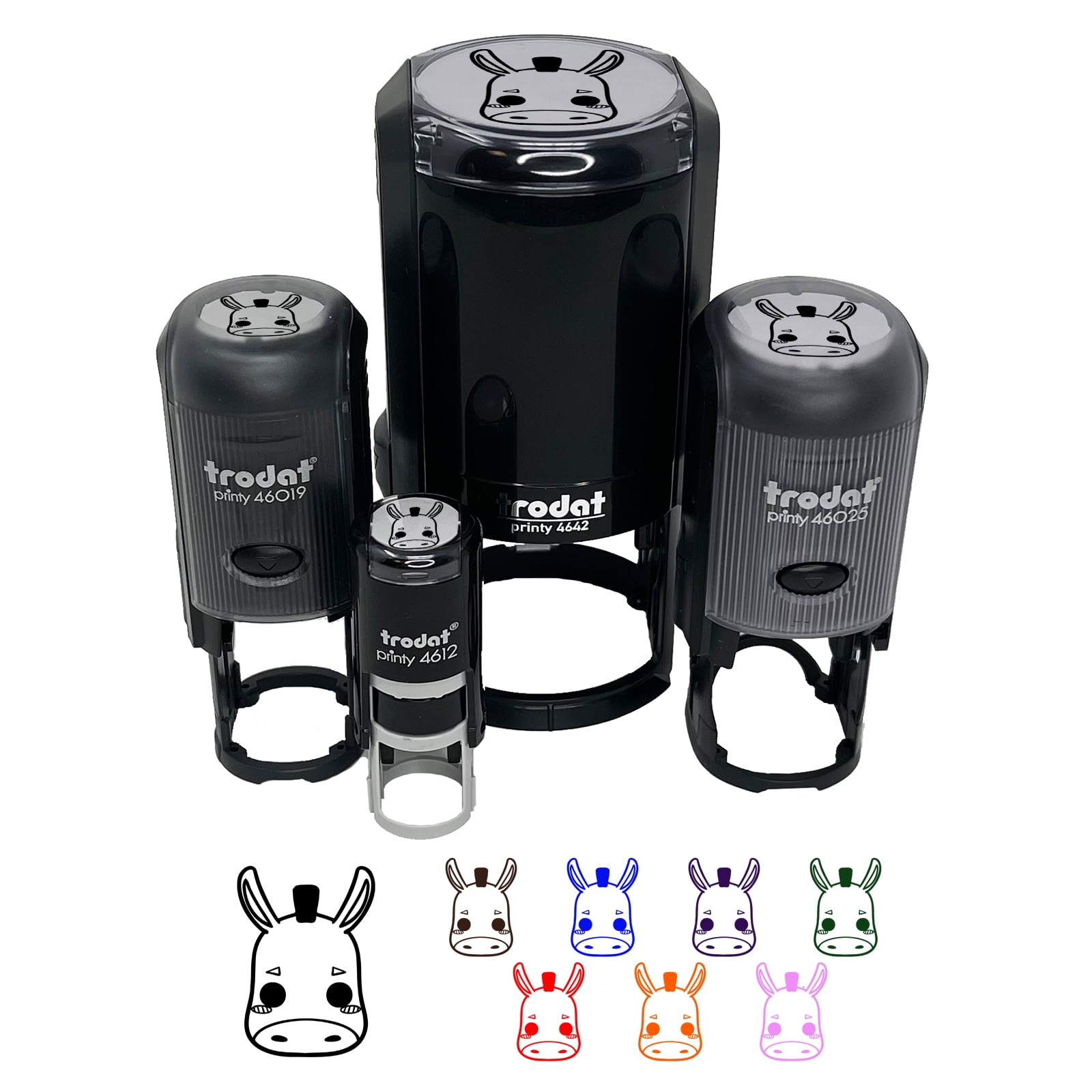 Charming Kawaii Chibi Donkey Mule Face Blushing Cheeks Farm Self-Inking ...