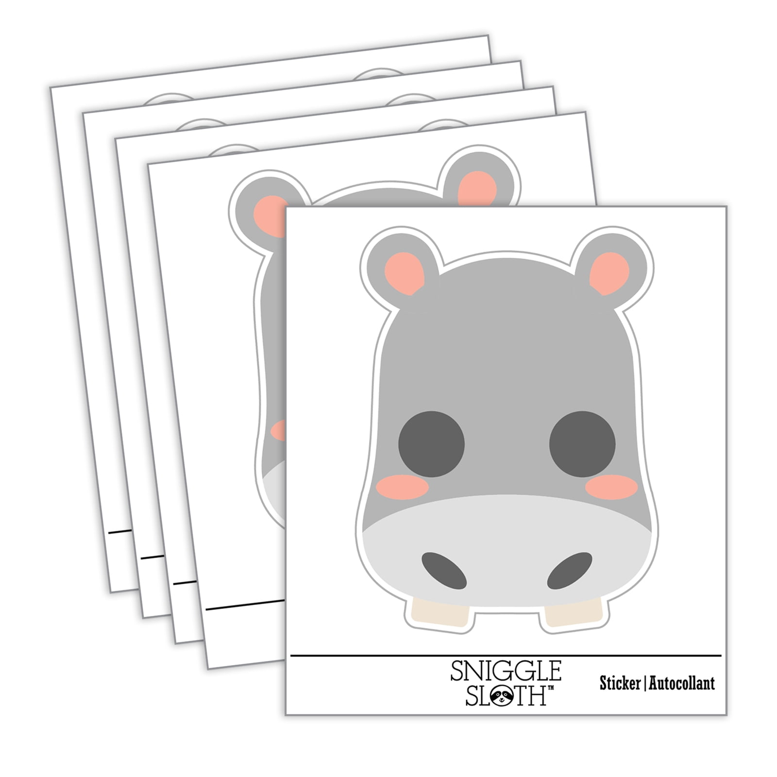 Charming Kawaii Chibi Hippopotamus Face Blushing Cheeks Car Window ...