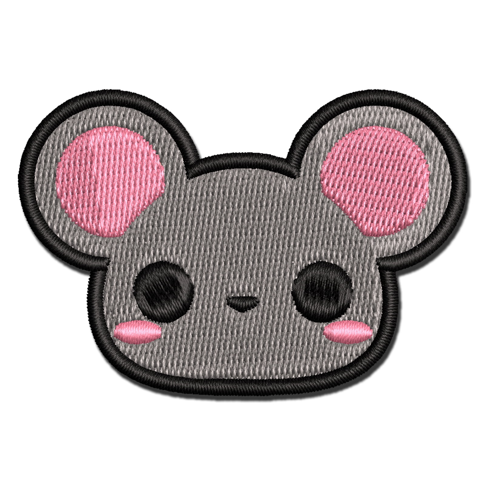 Charming Kawaii Chibi Mouse Face Blushing Cheeks Applique Multi-Color ...