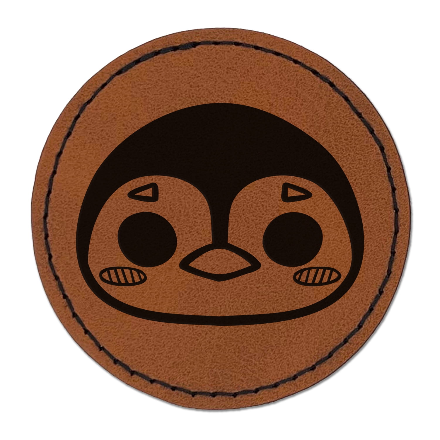 Charming Kawaii Chibi Penguin Face Blushing Cheeks 2.5" Faux Leather ...