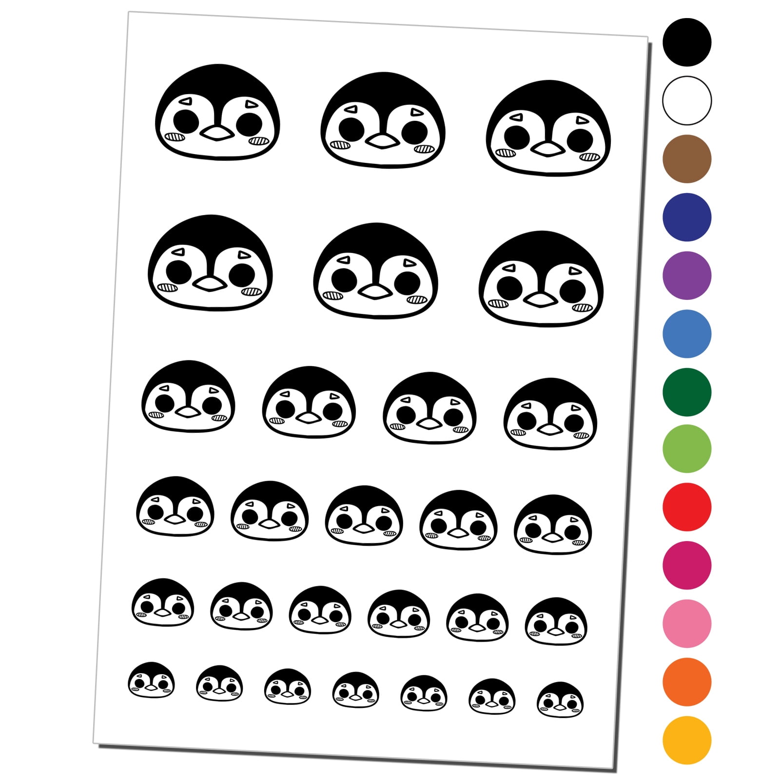 Charming Kawaii Chibi Penguin Face Blushing Cheeks Water Resistant ...