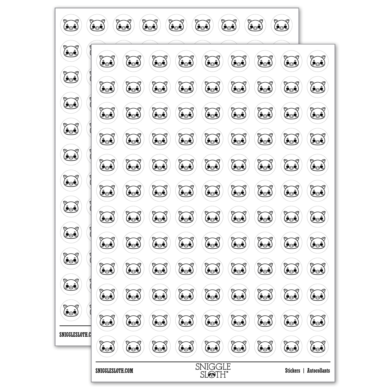 Charming Kawaii Chibi Pig Face Blushing Cheeks Round Sticker Set ...