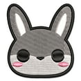 Charming Kawaii Chibi Rabbit Bunny Face Blushing Cheeks Applique Multi ...