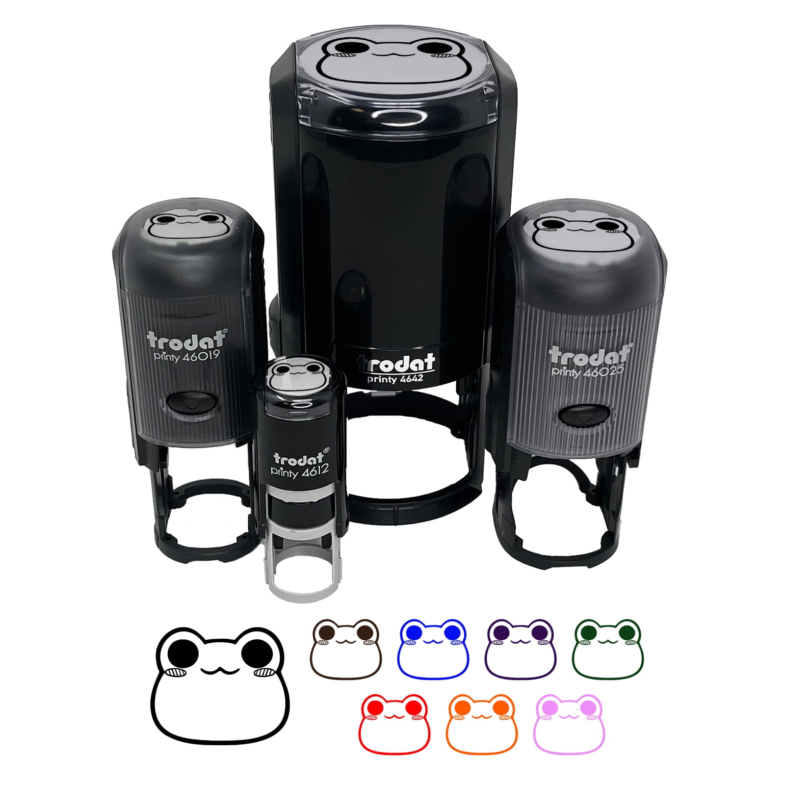 Charming Kawaii Chibi Smug Frog Toad Face Blushing Cheeks Self-Inking ...