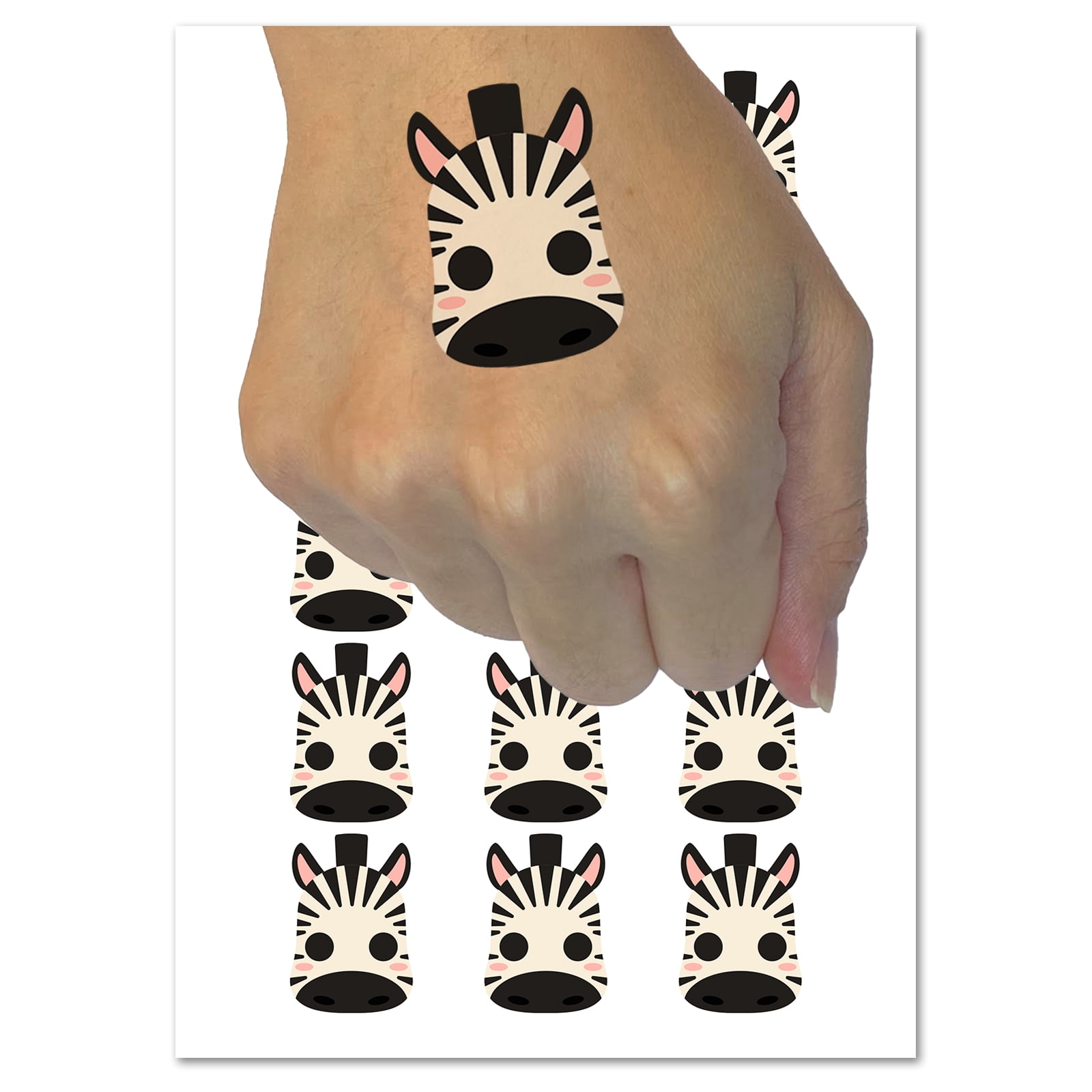 Charming Kawaii Chibi Zebra Face Blushing Cheeks Water Resistant ...