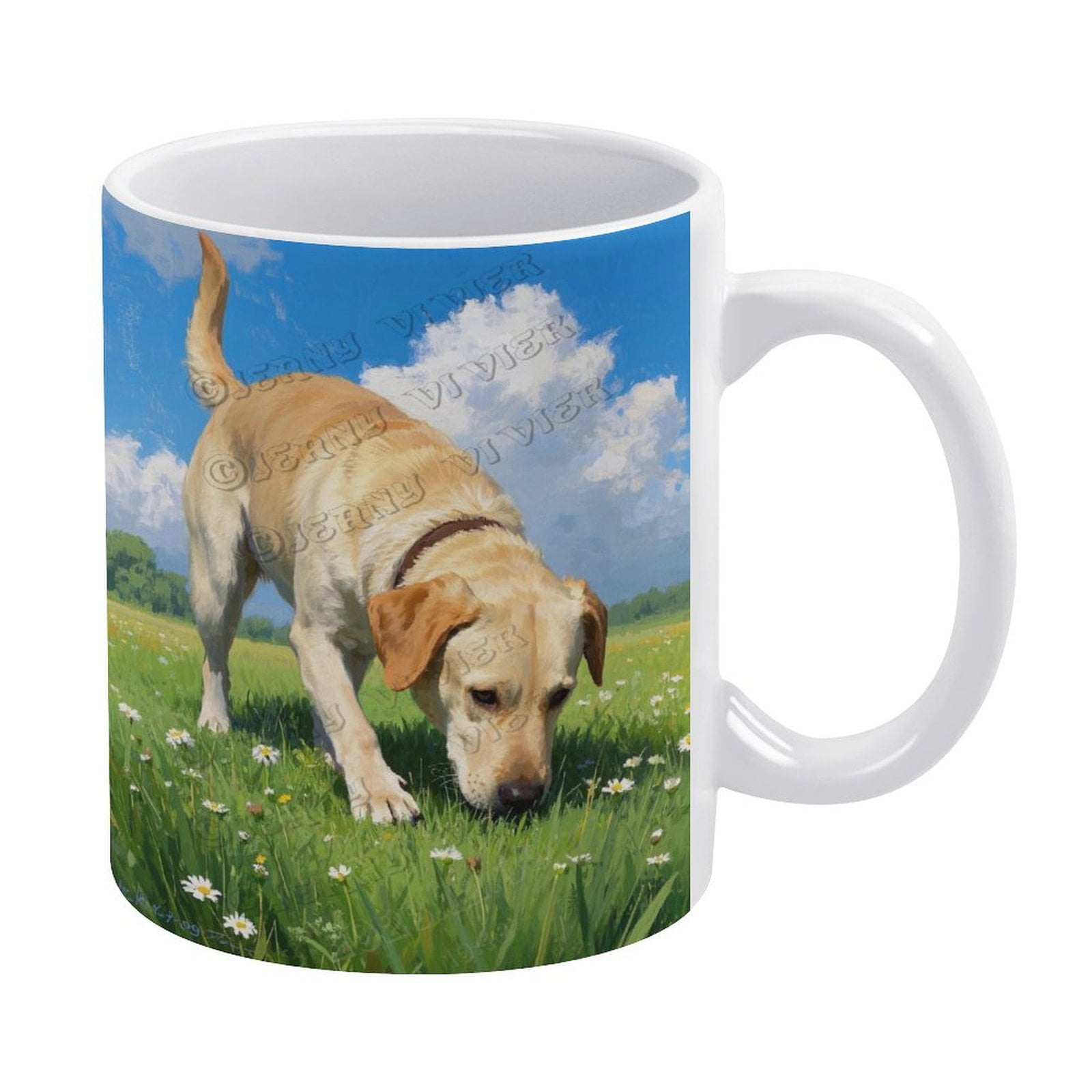 Charming Labrador Retriever Illustration Coffee Mug - 11 oz White ...