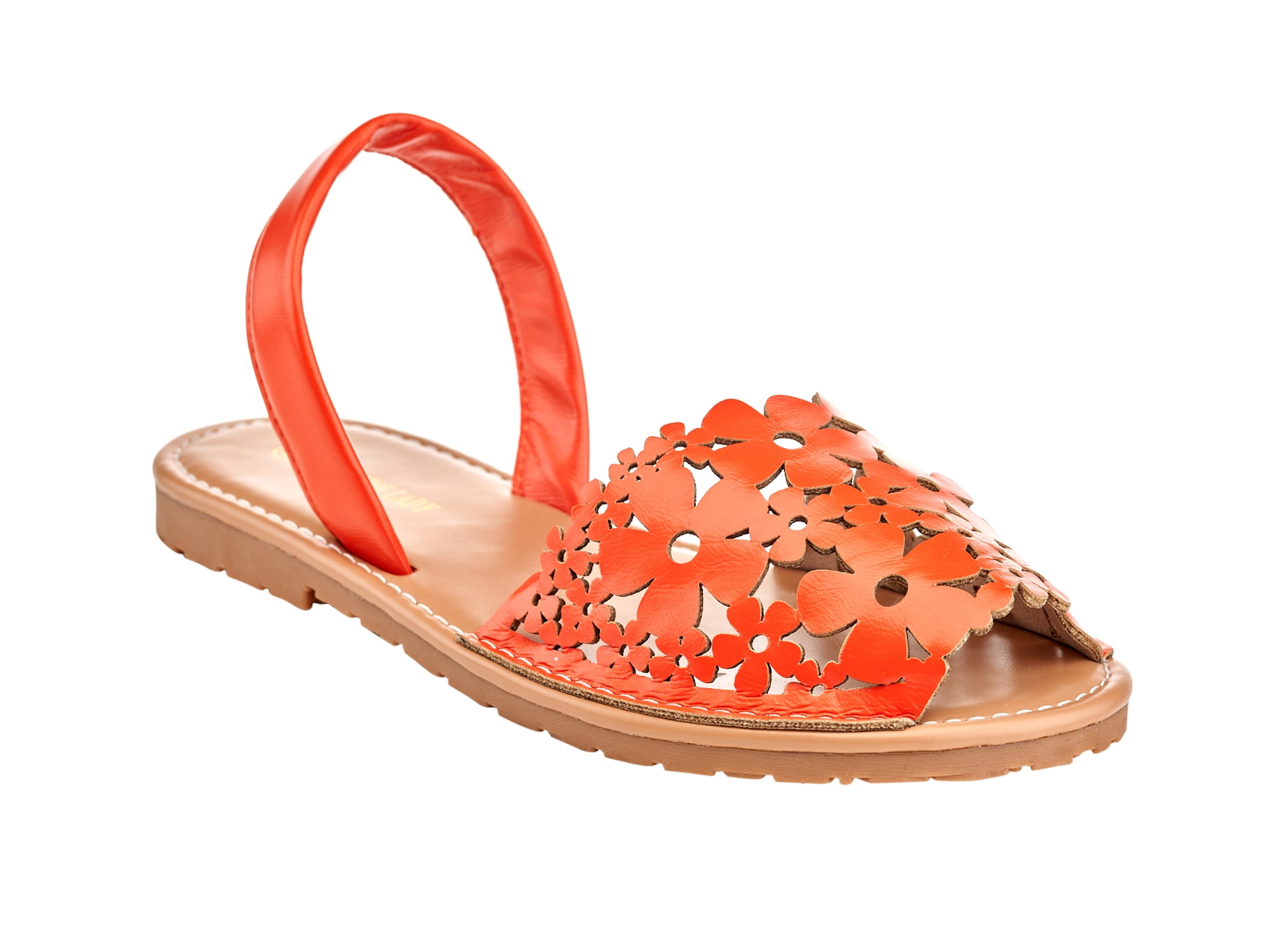 Charming Lady Womens Floral Laser Cut Open Toe Sandal ORG-7 - Walmart.com