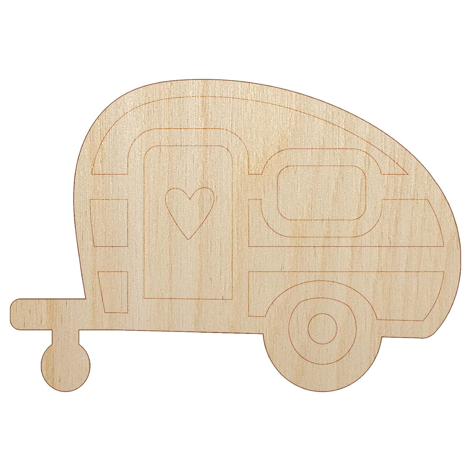 Charming Little Camper Camping Outdoor Life Wood Shape Unfinished Piece ...