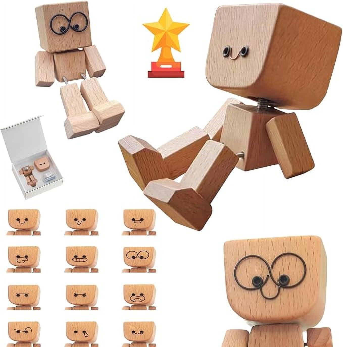 Charming Little Wooden Figure That Sways with 12PCS Magnetic ...