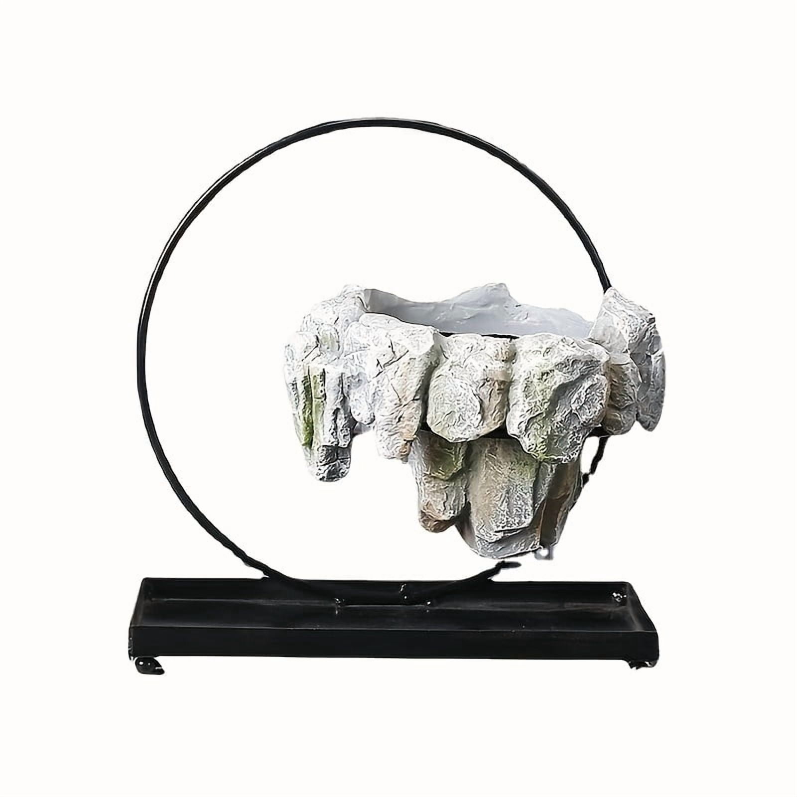 Charming Magnetic Levitation Bonsai Planter, Floating Vase Metal Island ...