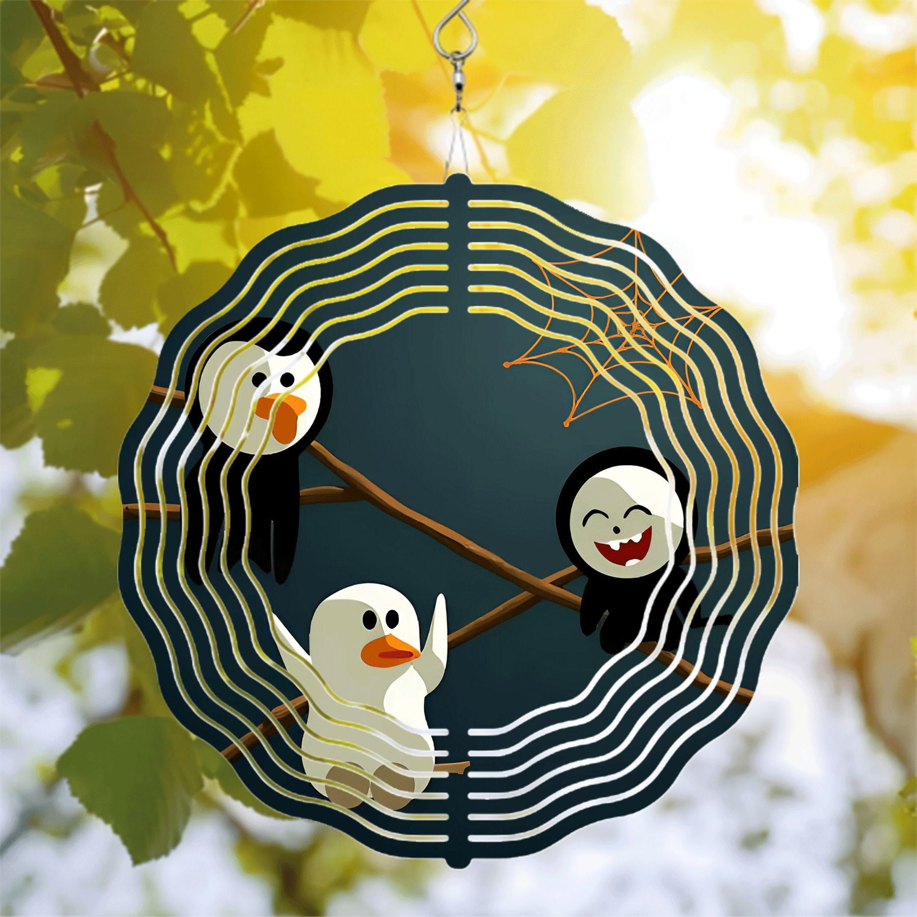 Charming Metal Hanging Wind Spinners & Chimes - Whimsical Duck Design ...
