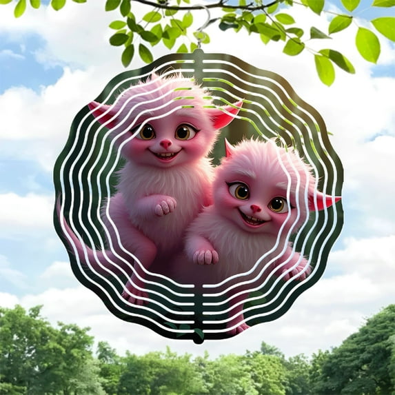 Charming Metal Hanging Wind Spinners with Concentric Line Design ...