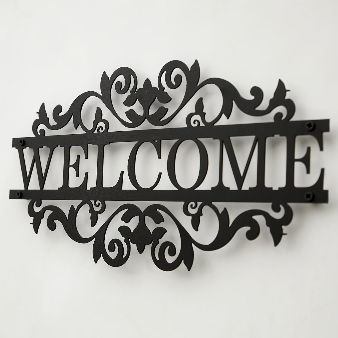 Charming Metal Welcome Sign for Entryway, Shop Door or Wall - Artistic ...