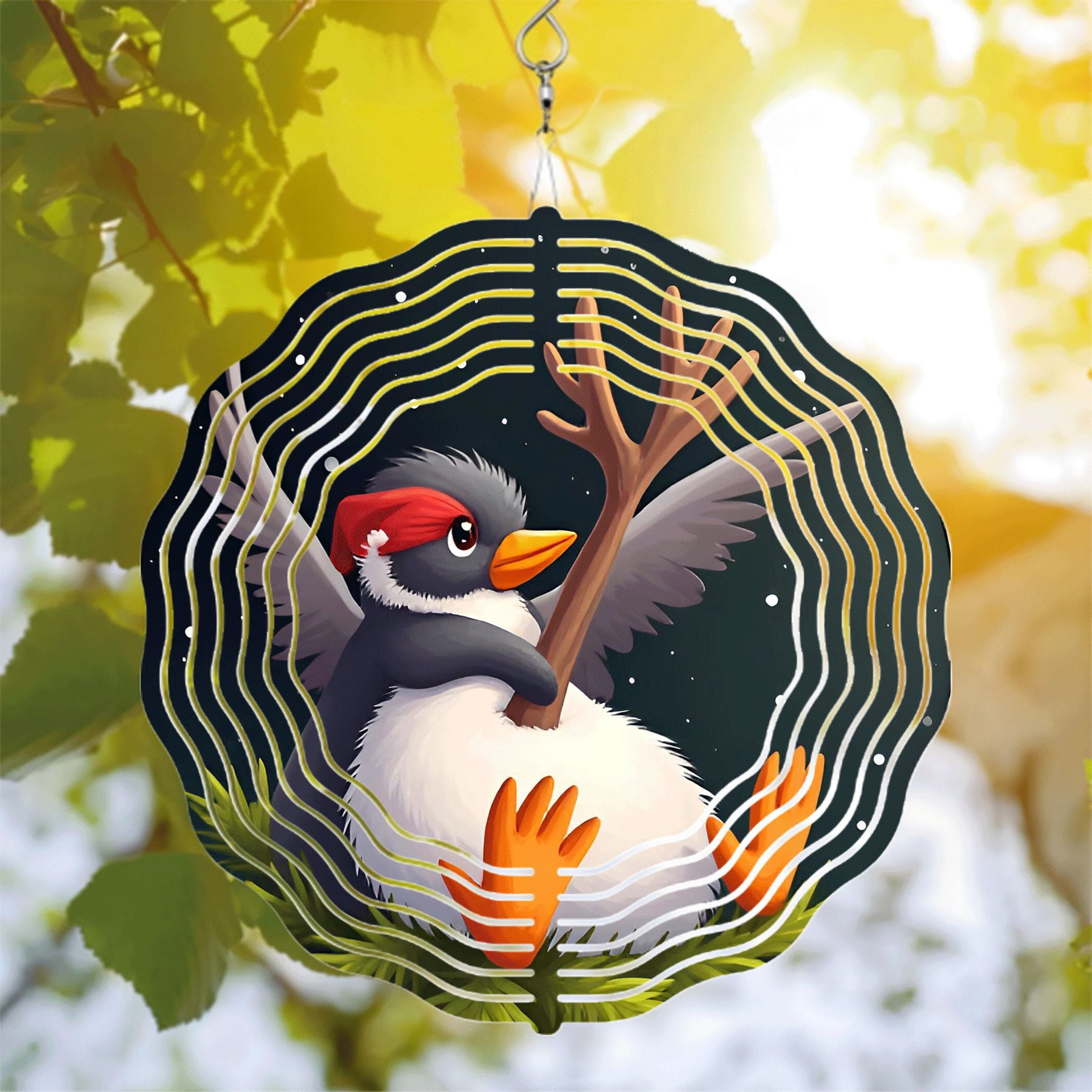 Charming Metal Wind Spinner with Vortex Design - Whimsical Wind Chimes ...