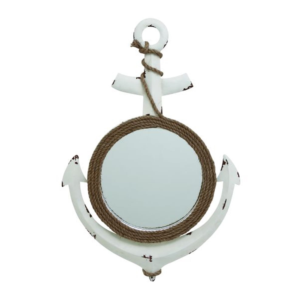 Charming Metal Wood Rope Wall Mirror - Walmart.com