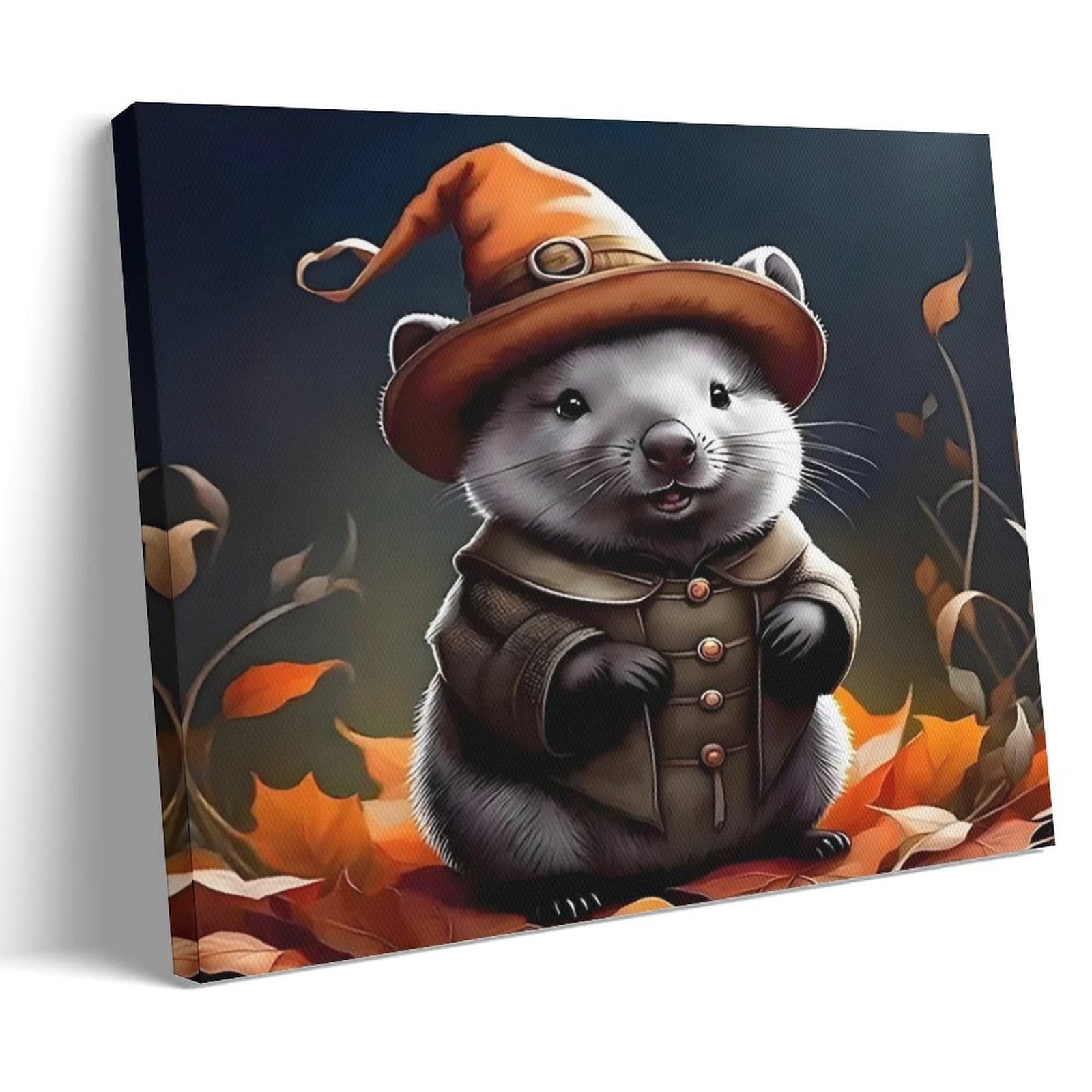 Charming Mouse Canvas Wall Art with Wooden Frame Poster Canvas Wall Art ...