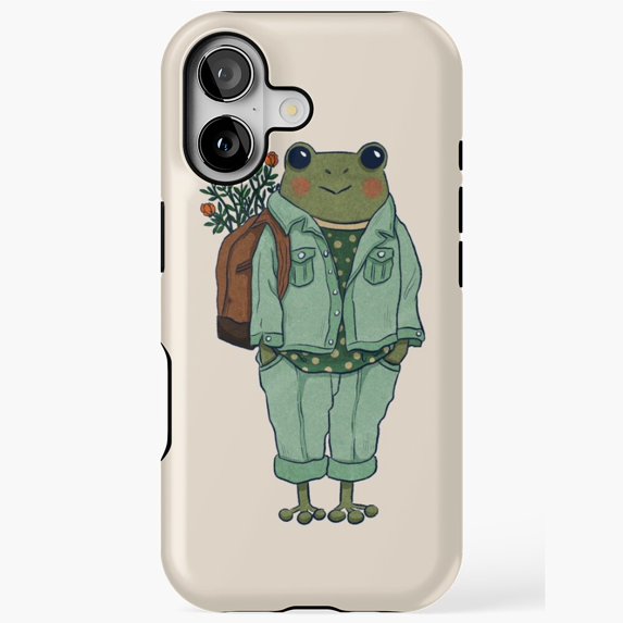 Charming Mr Frog Relaxed Nature Scene for iPhone 17 11 12 13 14 15 16 ...