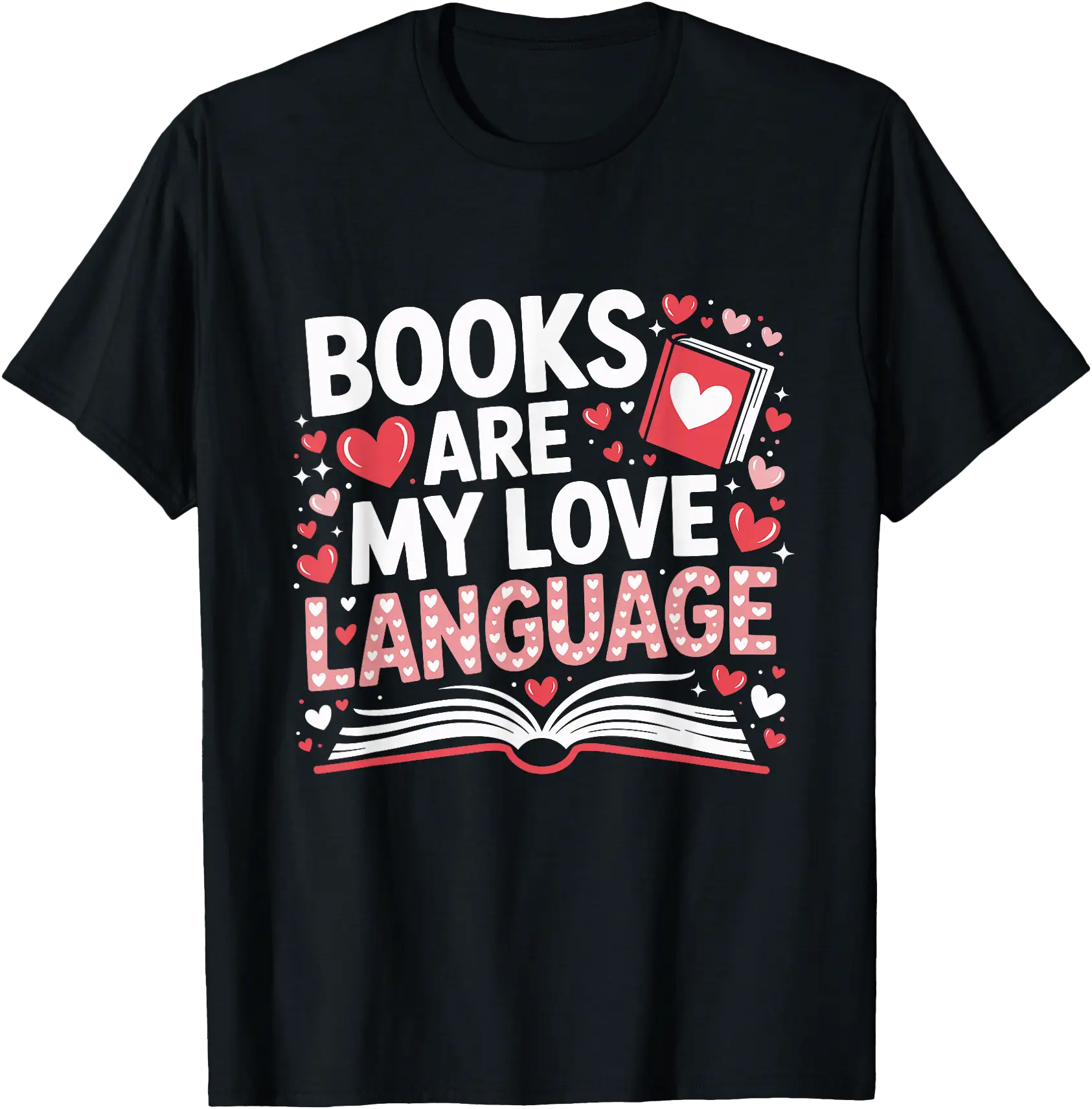 Charming Open Book Hearts T-Shirt for Book Lovers and Teachers ...