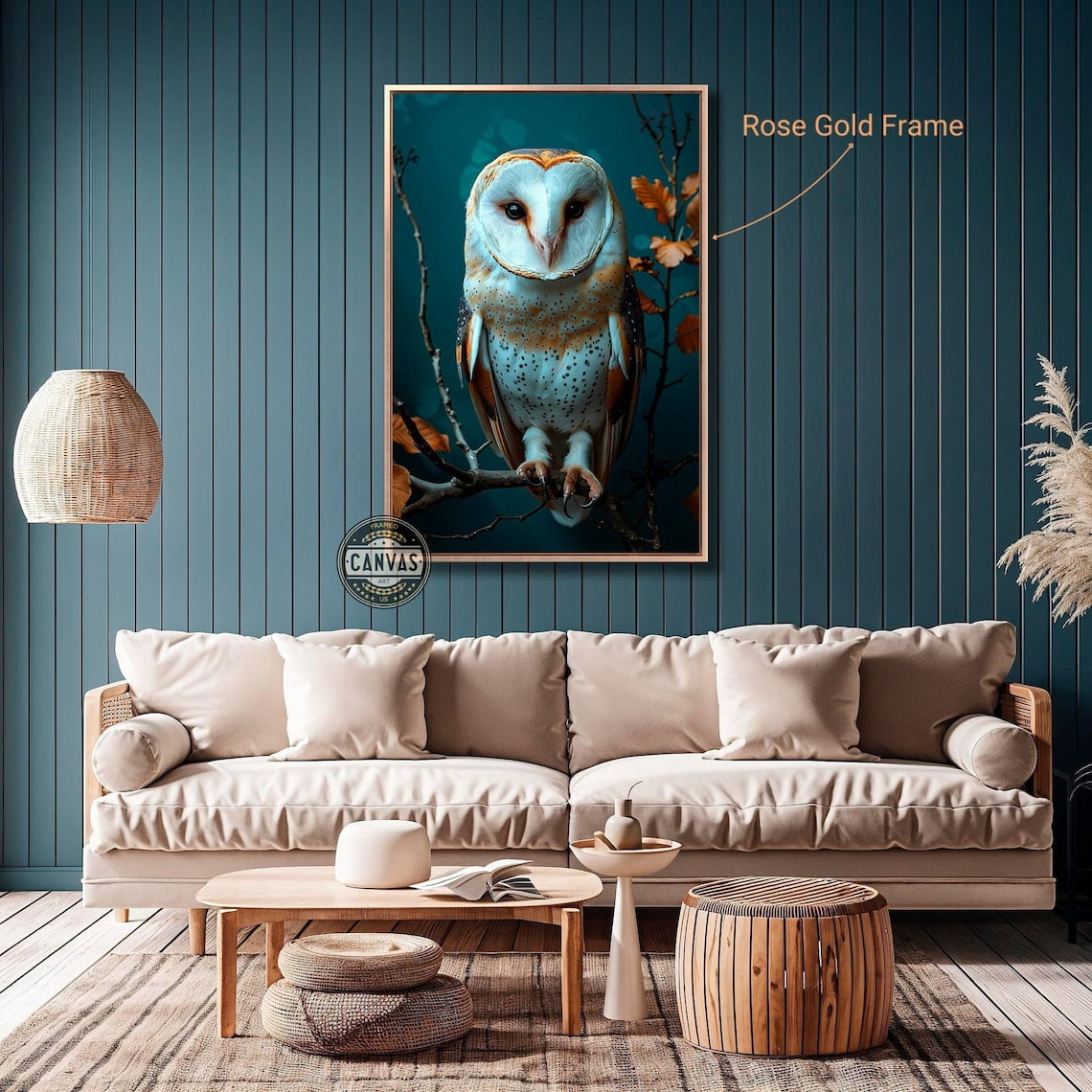 Charming Owl Poster Nocturnal Predator Wall Art Spotted Plumage Poster ...