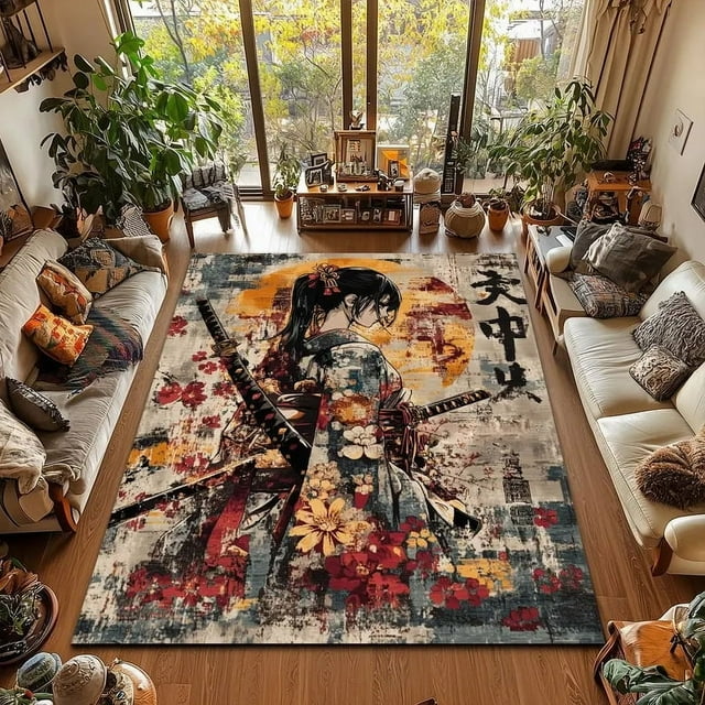 Charming Palm Tree Print Anime Area Rug Manga Japanese Animation ...
