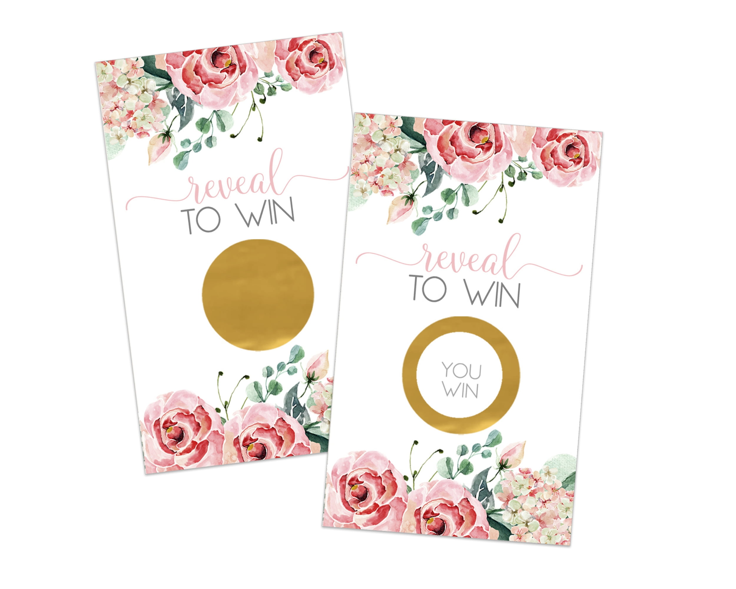 Charming Pink Floral Scratch Off Card Games - 30 Pack for Showers ...