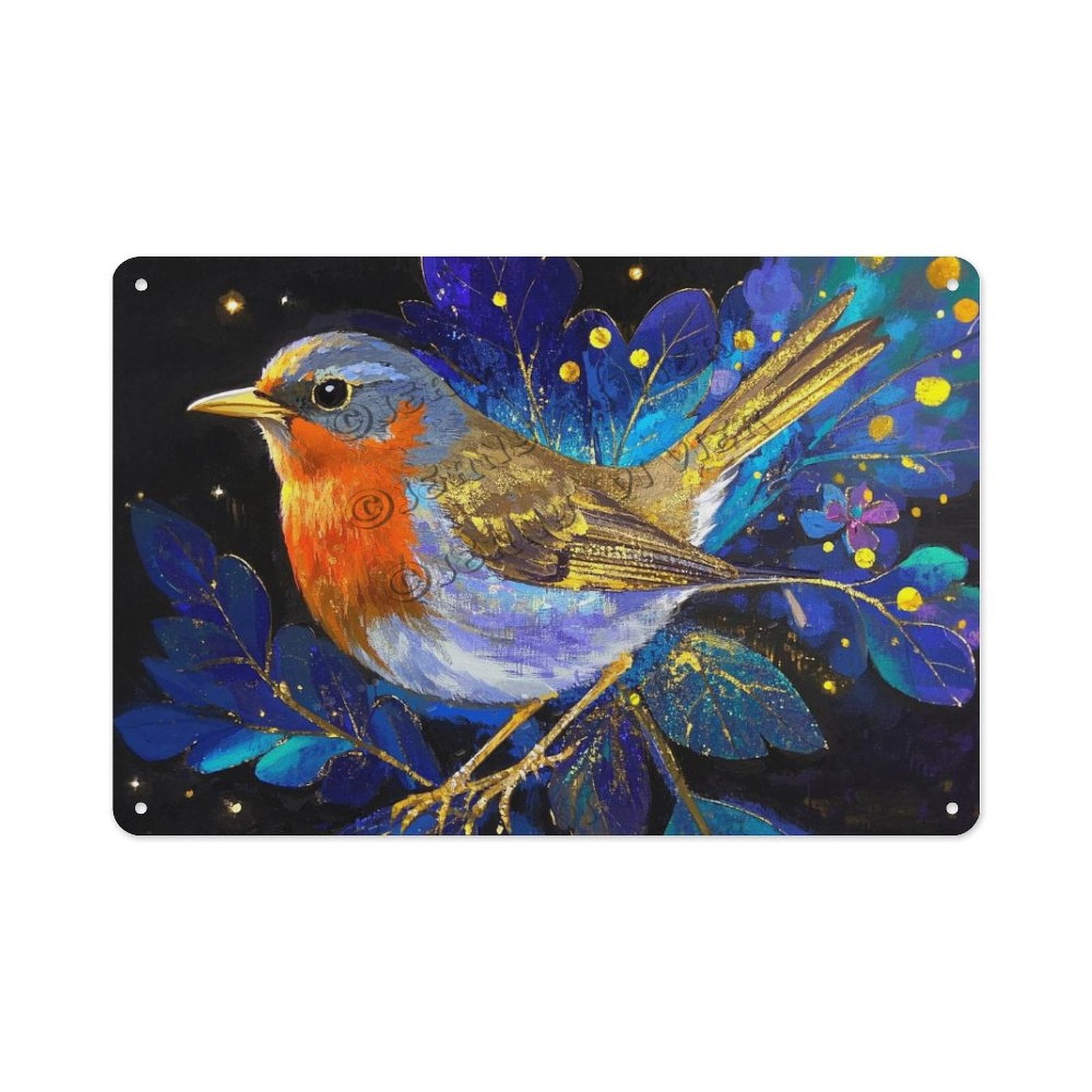 Charming Robin Bird Tin Sign – 8x12 Inch Vintage Metal Wall Art for ...