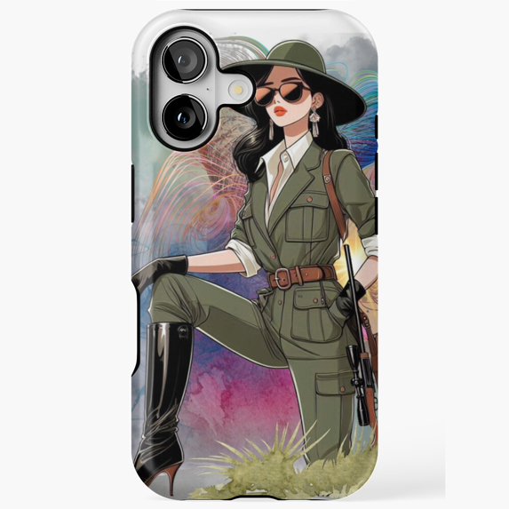 Charming Safari Girl Jungle Adventure Art iPhone Case for iPhone 17 to ...