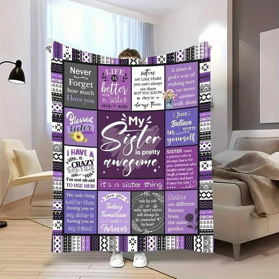 Charming Sister-to-Sister Gift Blanket - Perfect for Birthdays & Mother ...