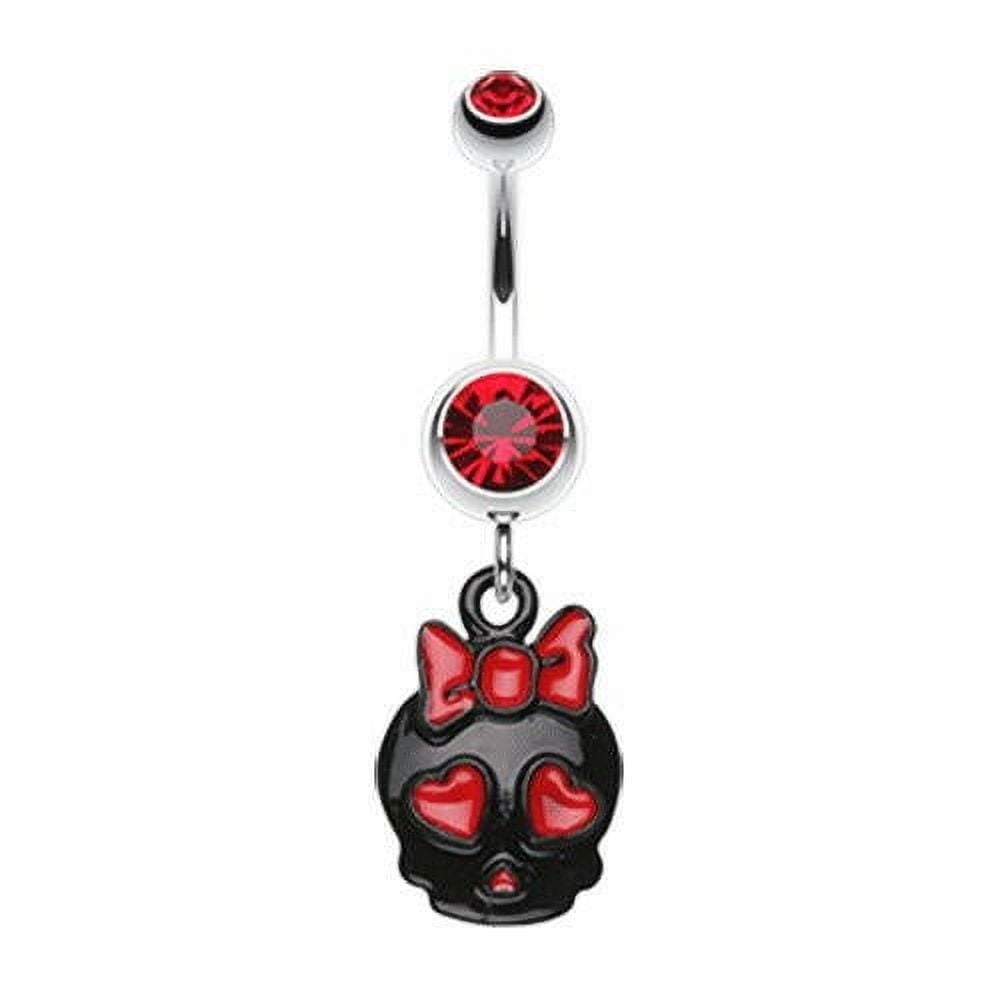 Charming Skull Charm Belly Button Ring - Walmart.com