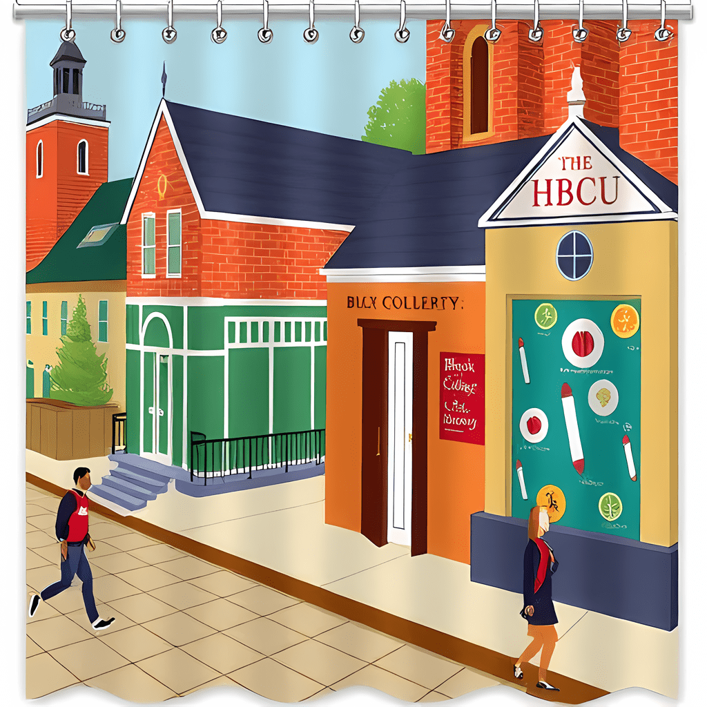 Charming Streetscape Shower Curtain - Vibrant HBCU & College Theme ...