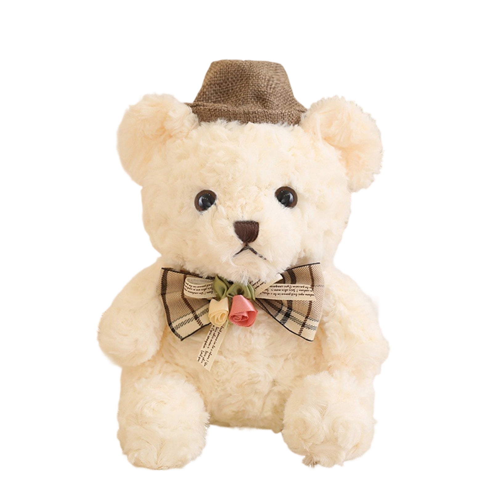 Charming Stuffed Bear Stuffed Animal, Soft Plush Bear with Knit Hat ...