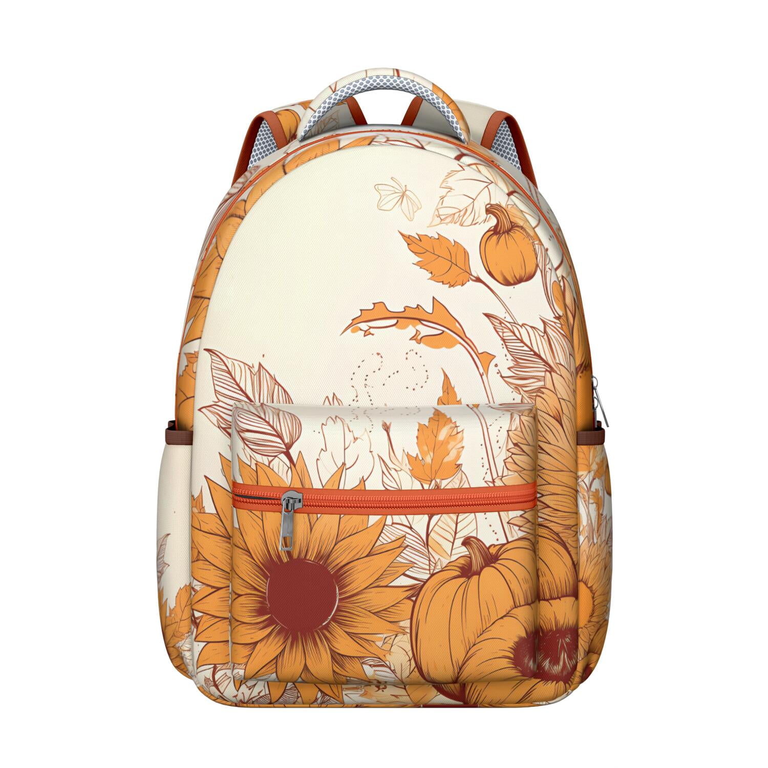 "Charming Sunflower & Flowers Backpack for School - Durable Material ...